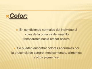 Colorimetria de la orina | PPTX