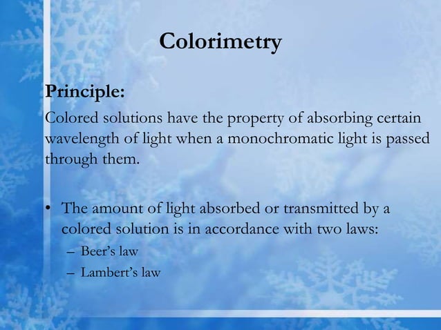 Colorimetry | PPTX | Chemistry | Science