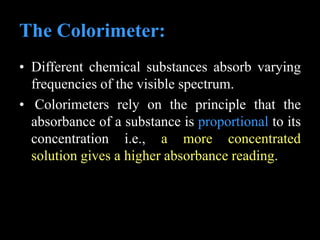 INTRODUCTION TO COLORIMETRY and its basics.ppt