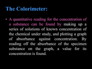 INTRODUCTION TO COLORIMETRY and its basics.ppt