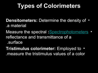 COLORIMETRY.ppt for bsc MSc PhD student to read | PPT