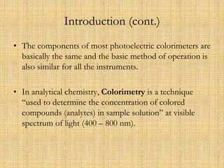 Colorimetry class | PPTX