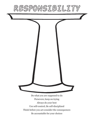 Pillars Of Character Coloring Pages
