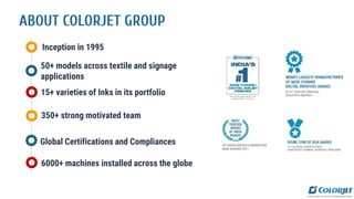 Colorjet Group 2021 international Product Range | PPTX