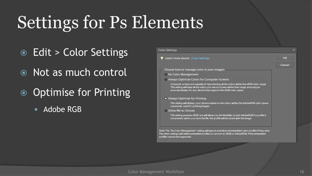 Color Management Workflow | PPT