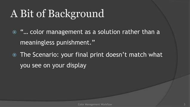 Color Management Workflow | PPT