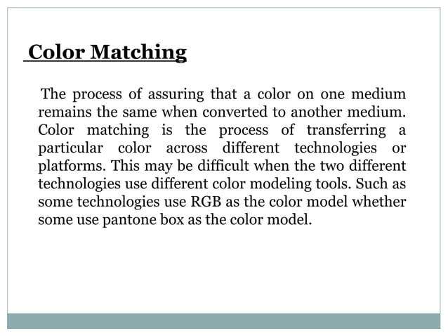 Color matching | PPTX | Science