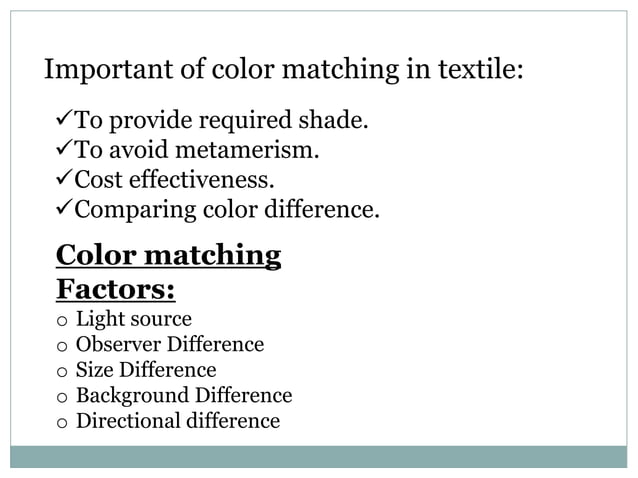 Color matching | PPTX | Science