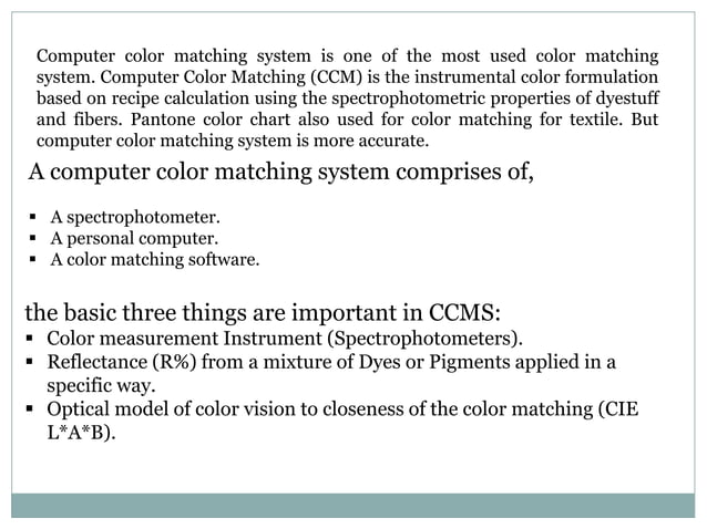 Color matching | PPTX | Science