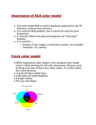Color model in Computer graphics and it's description | PDF