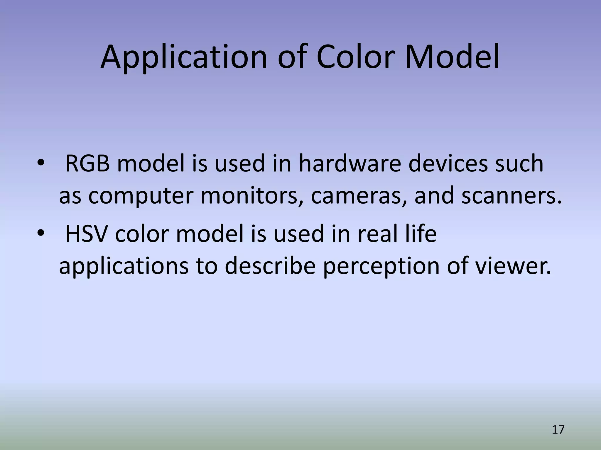 Color model in computer graphics | PPTX