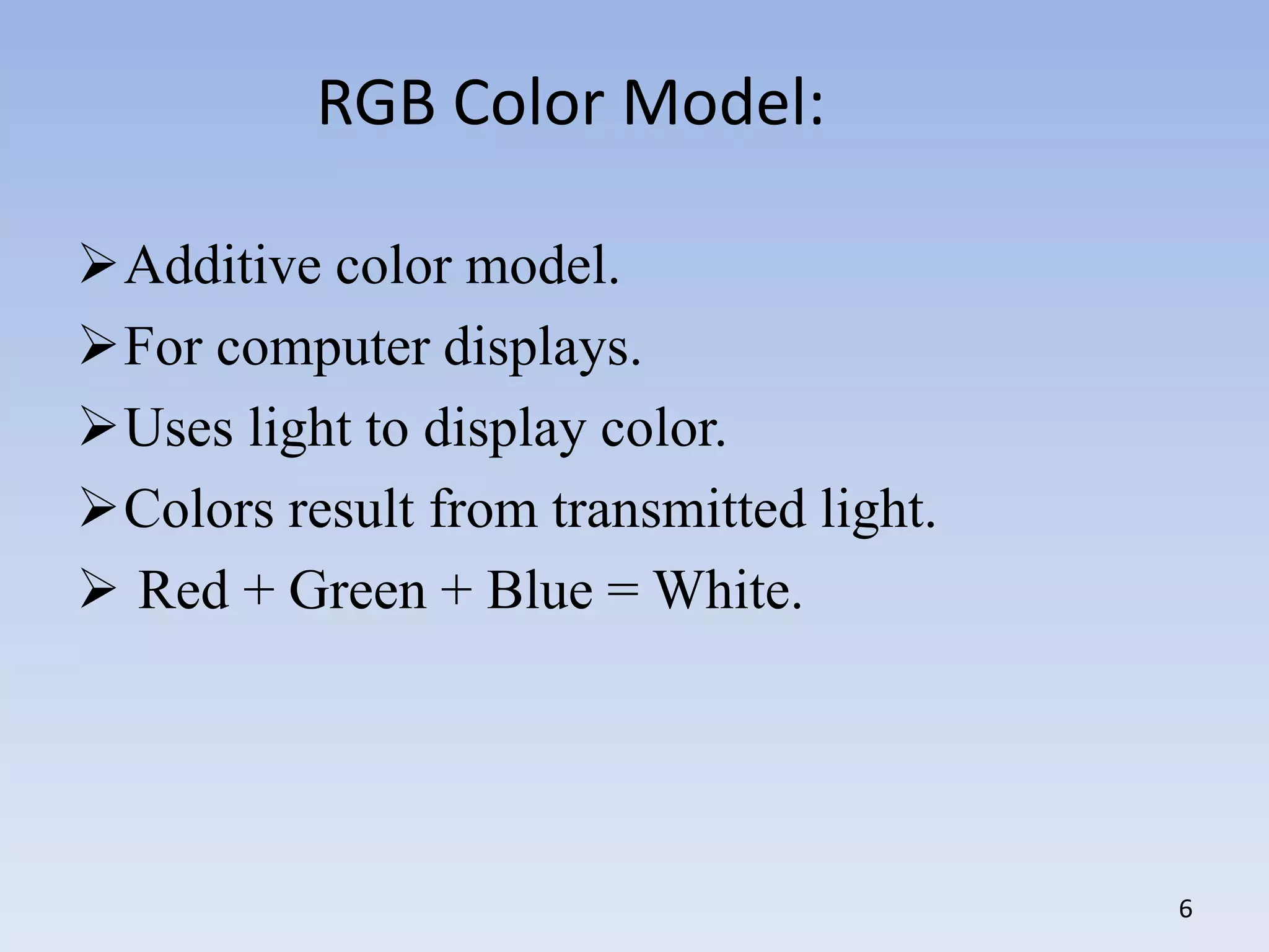 Color model in computer graphics | PPTX