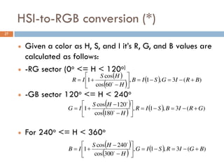 Color models in Digitel image processing | PPT