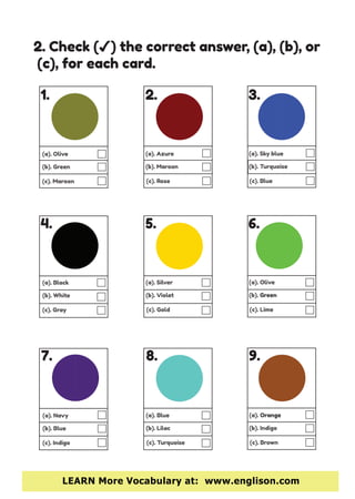 Color names worksheet | PDF