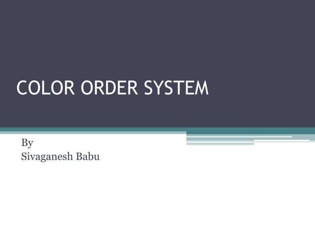 Color order system sg babu | PPT