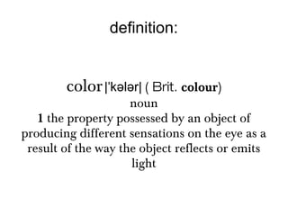 Color presentation Intro to Art | PPT