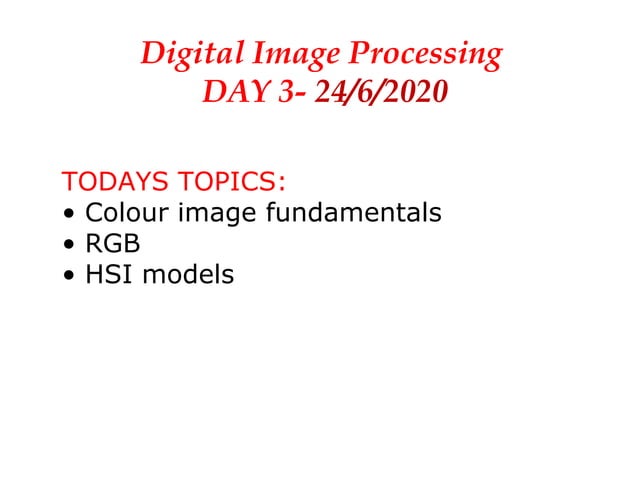 digital image processing color processing | PDF
