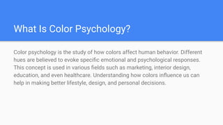 Color Psychology and Its Impact on Daily Life | PDF