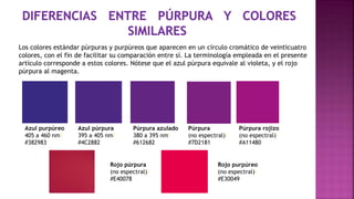 Color purpura en una pagina de web | PPTX