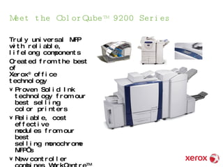 Color Qube 9200 Customer Presentation V.1 | PPT