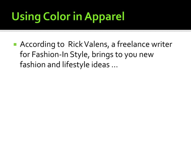 Colors- fashion design | PPTX