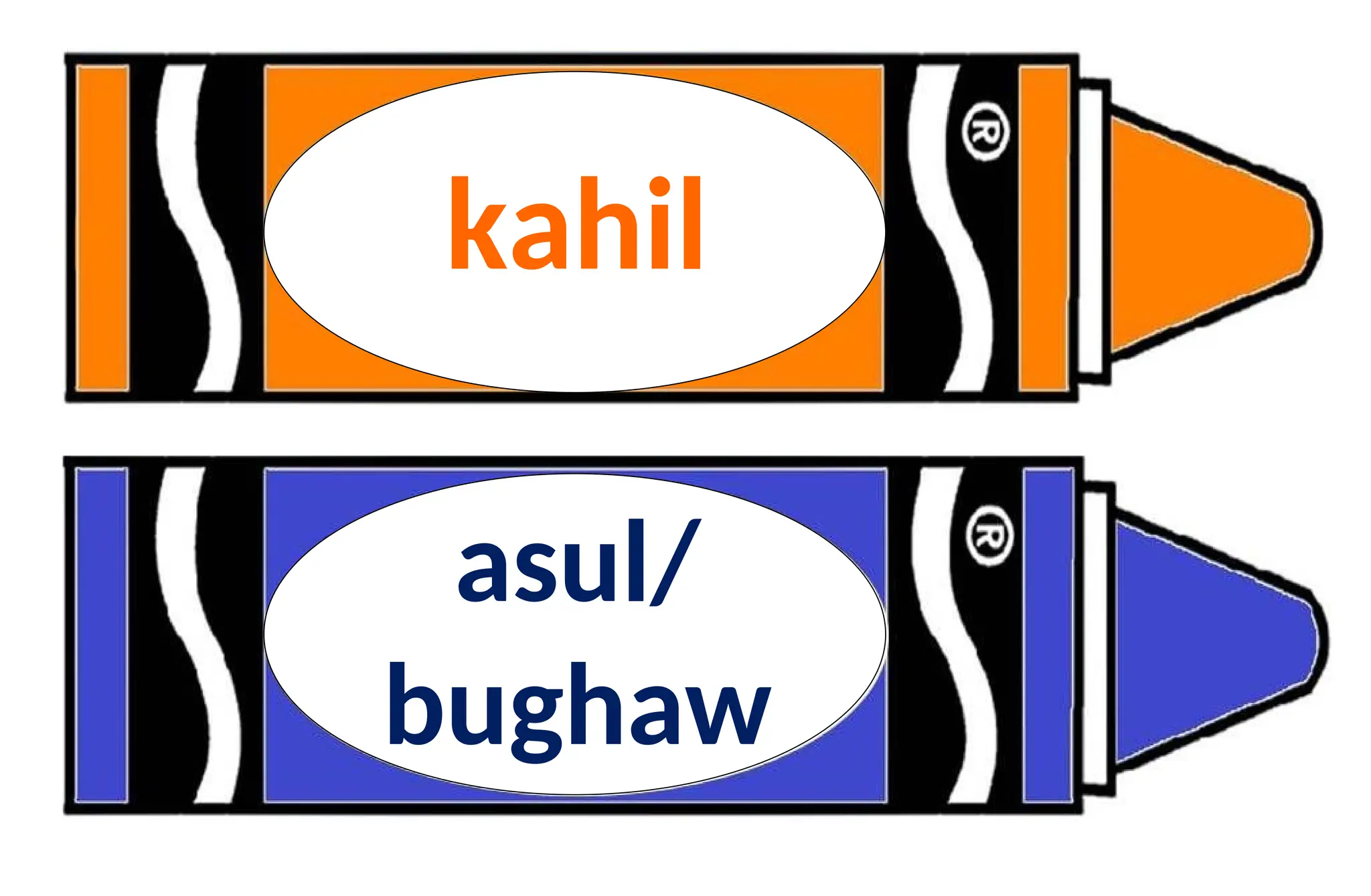 colors-display big crayons with color name_binisaya | DOC