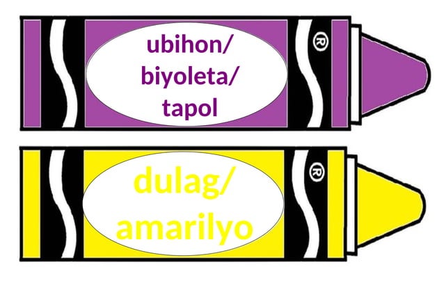 colors-display big crayons with color name_binisaya | DOC