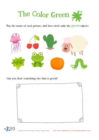 Learning colors for children - Green | PDF