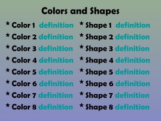 Colors and shapes | PPT