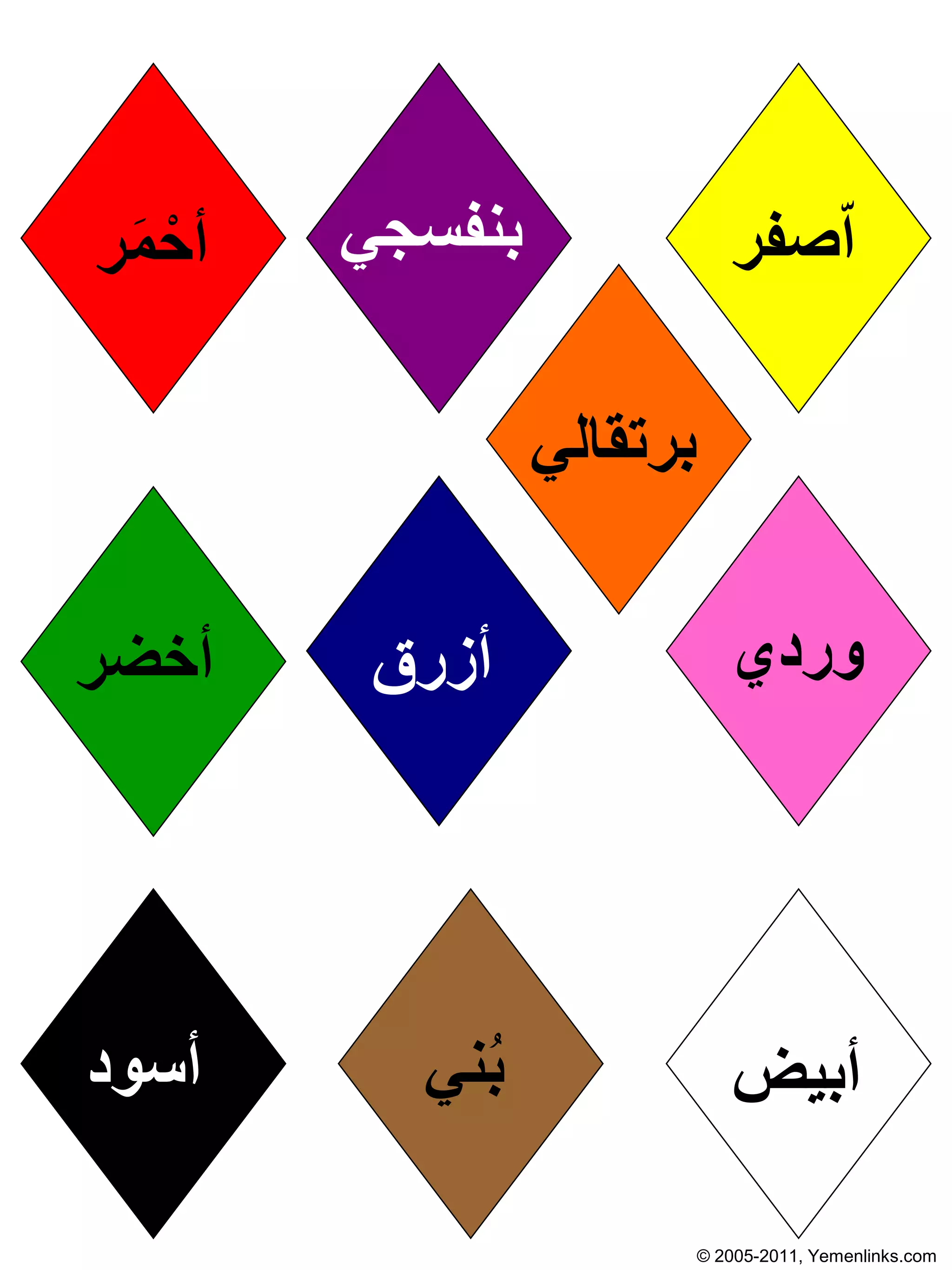 Arabic Colors Game | PDF