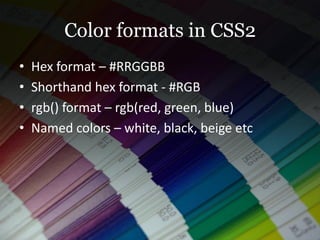 Colors In CSS3 | PPT