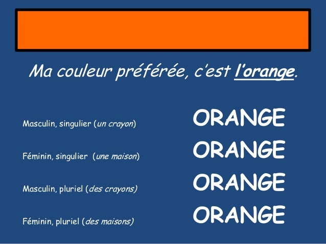 Colors in french