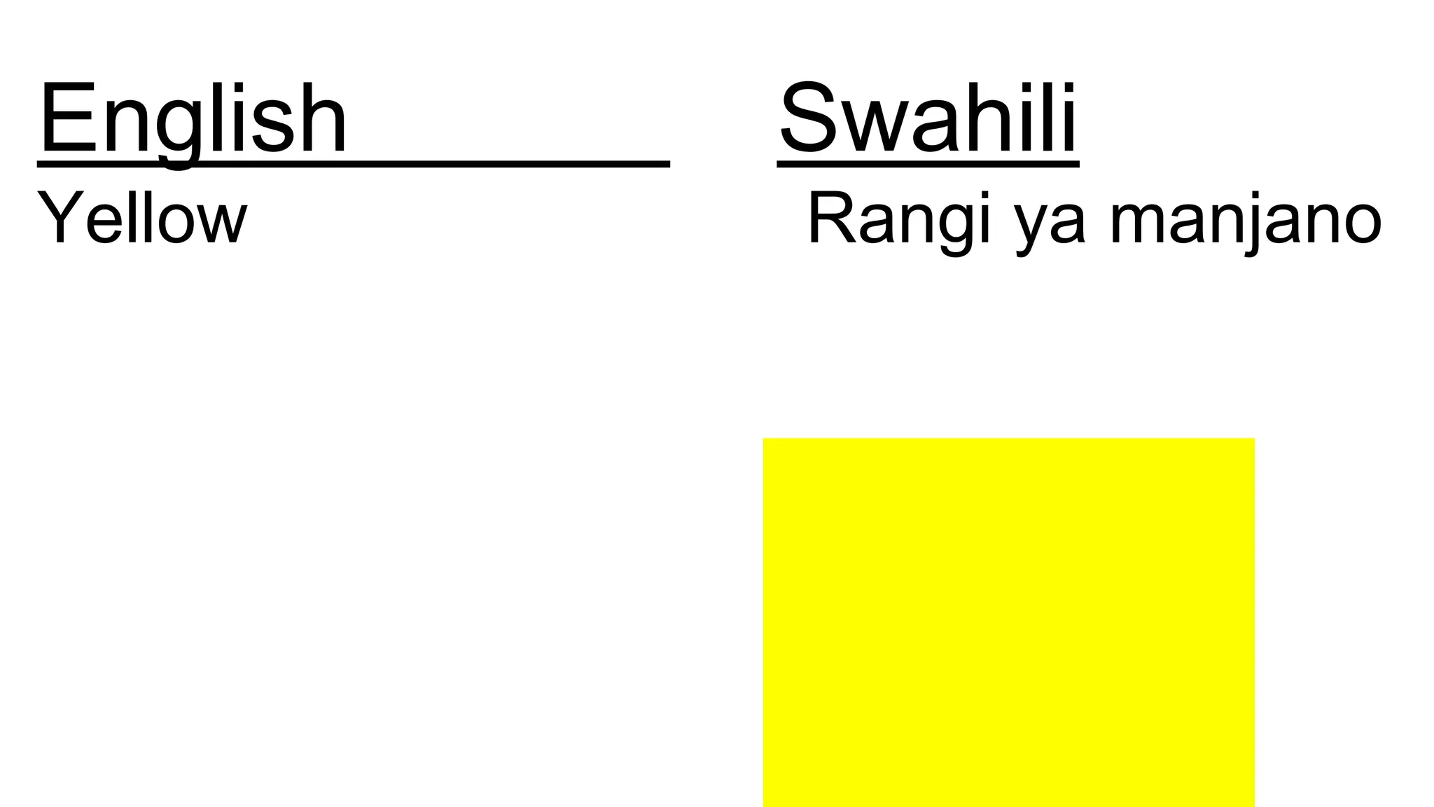 Colors in Swahili. | PPTX