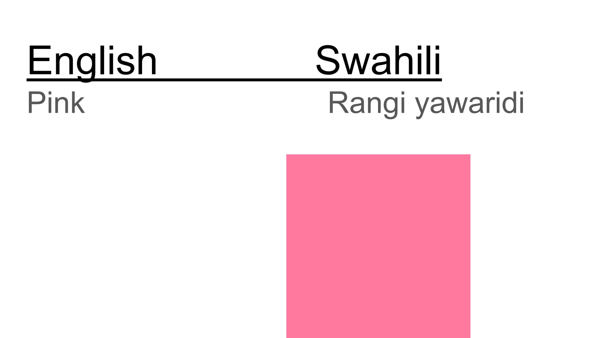 Colors in Swahili. | PPTX