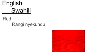 Colors in Swahili. | PPT
