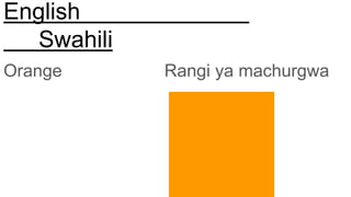 Colors in Swahili. | PPT