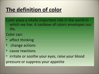 Colors of life | PPT