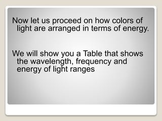 COLORS OF LIGHT.pptx GRADE 8 SCIENCE (quarter1) | PPTX