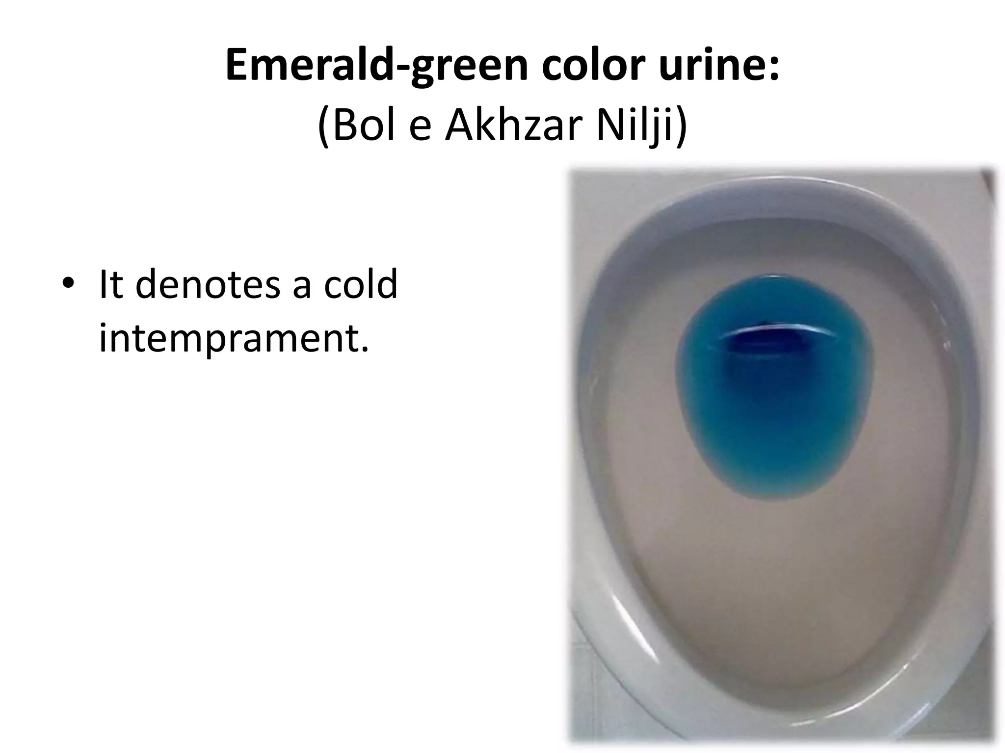 Colors of Urine (Qaroorah) and diagnosis through it. (The Unani Tibbi ...