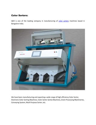 Color sorters | PDF | Manufacturing Industry | Industries