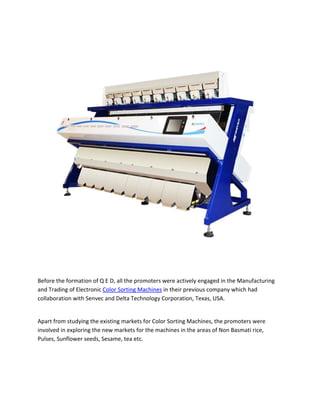 Color sorters | PDF | Manufacturing Industry | Industries