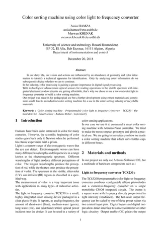 Color sorting machine using color light to frequency converter | PDF