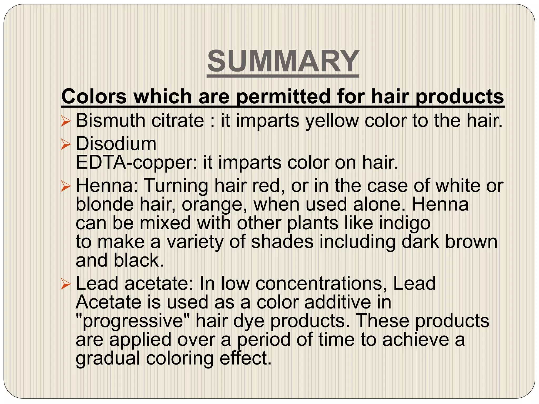 Colors used in cosmetics | PPTX
