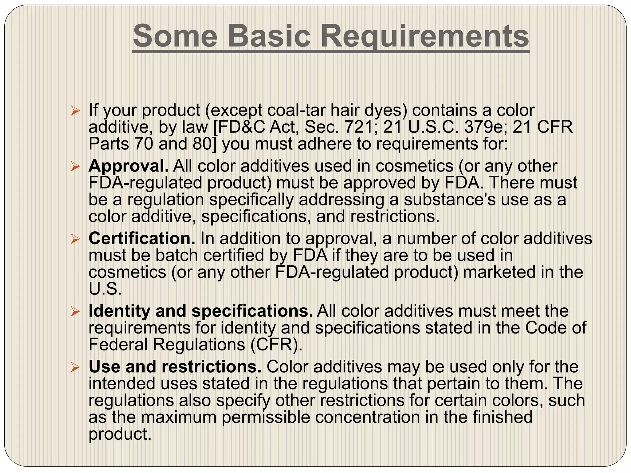 Colors used in cosmetics | PPTX