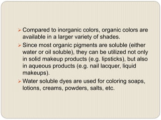 Colors used in cosmetics | PPTX | Makeup and Accessories | Beauty