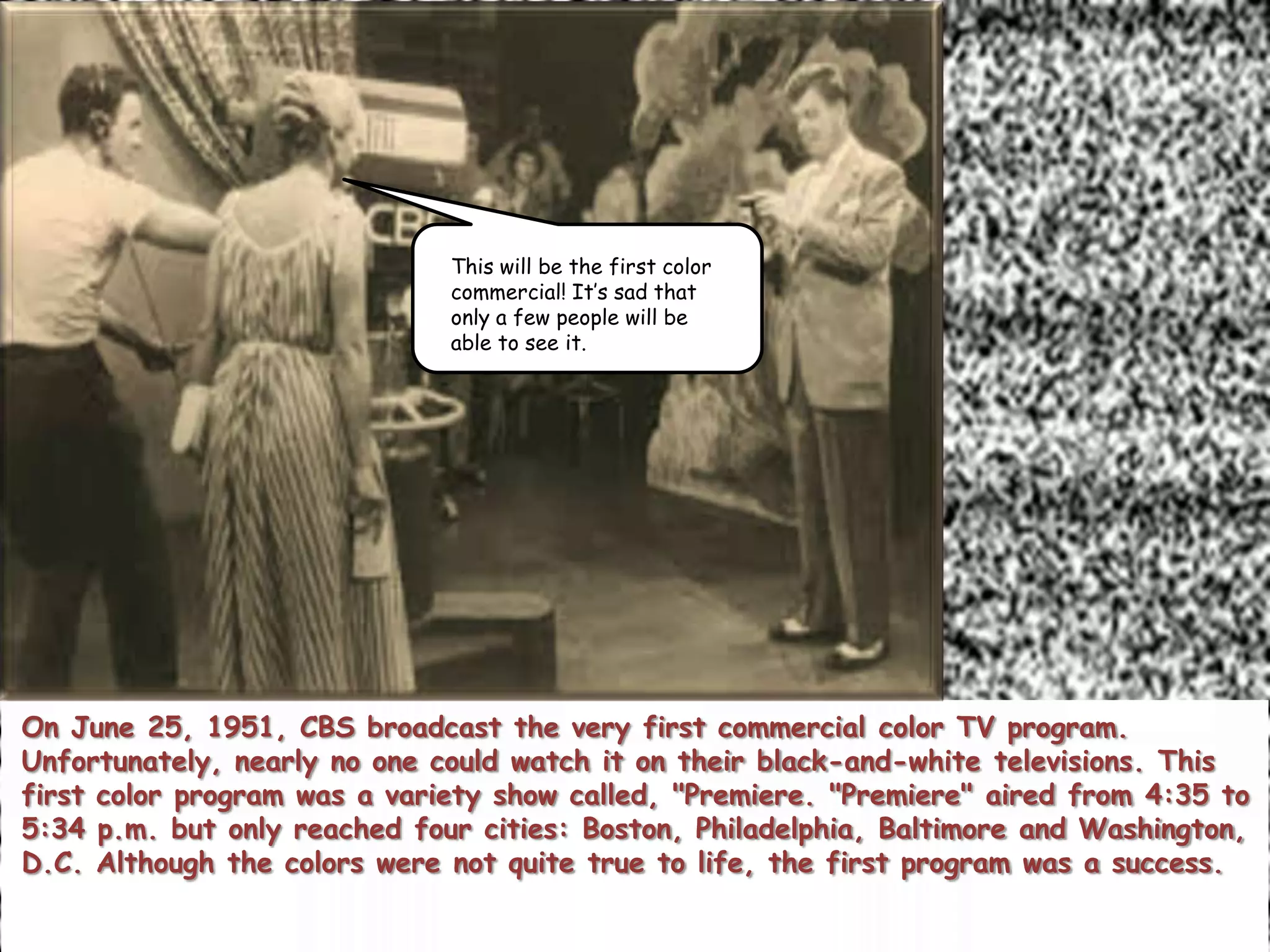 History of Color Television Comic | PPTX