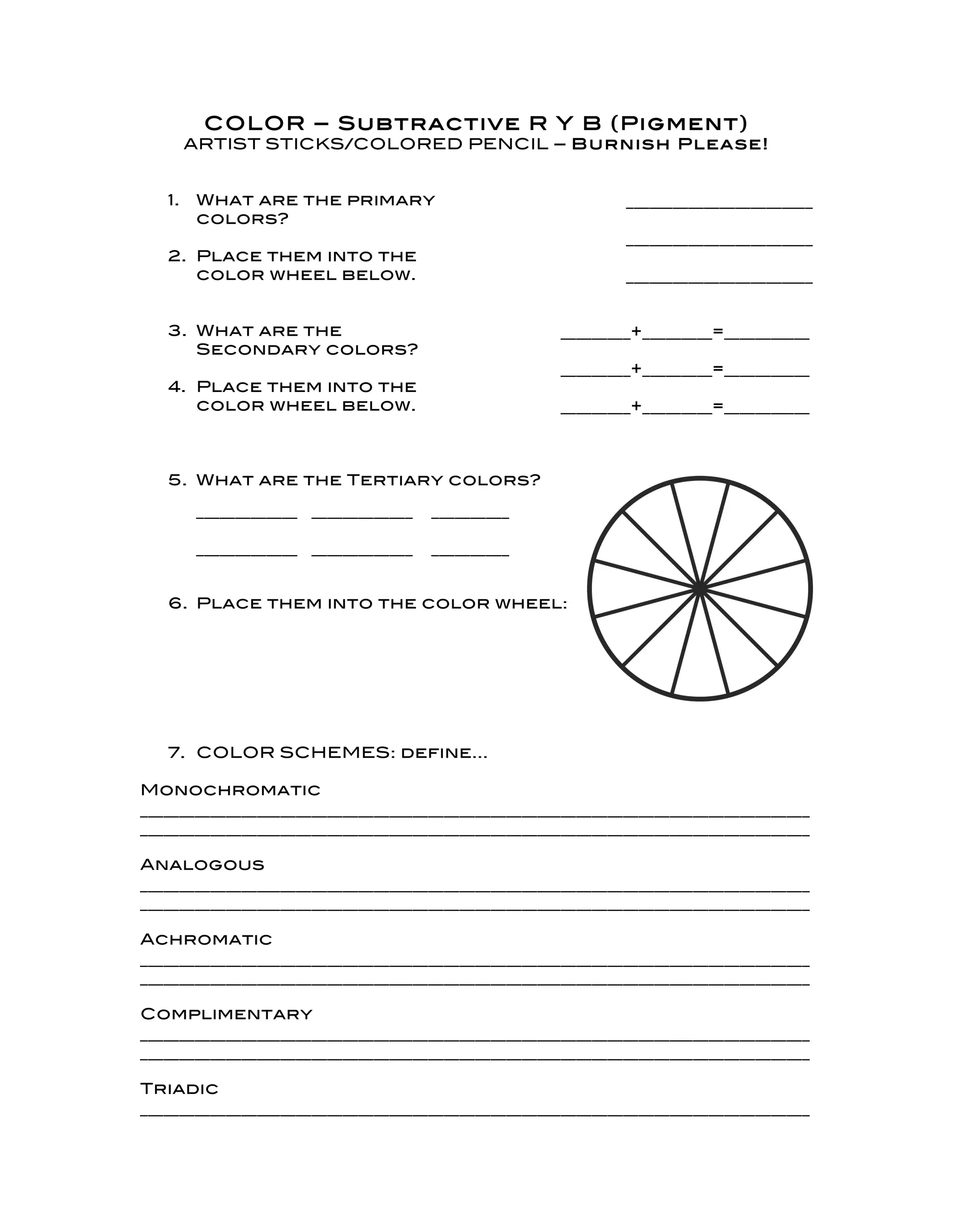 Color theory packet | PDF