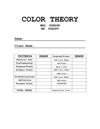 Color theory packet | PDF