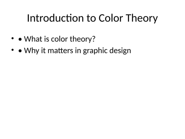 color theory graphic design course work | PPTX