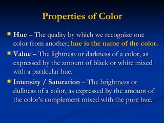 Color theory vocabulary | PPT | Science